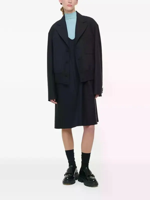 Plan C Button-up Ribbed-hem Jacket