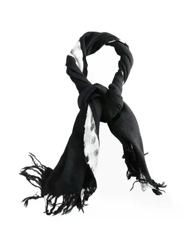 Yohji Yamamoto Distressed Fringed Scarf