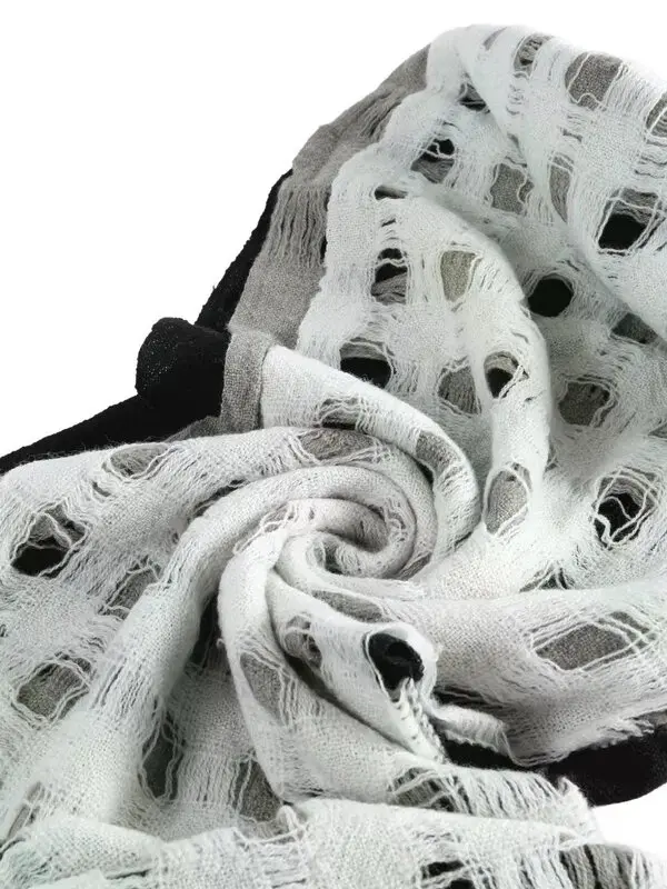 Yohji Yamamoto Distressed Fringed Scarf
