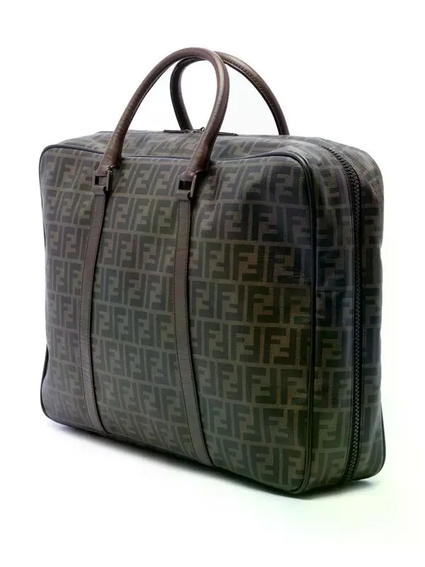 Fendi 2000-2010 Zucca Coated Canvas Suitcase Travel Bag