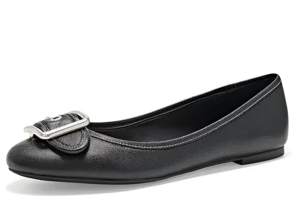 COACH Margot Leather Ballets Flat Shoes - Black