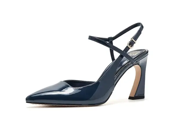 Vince Camuto Bevarin Strappy Block Heel Pumps Sandals - Deep Navy