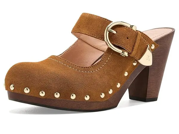 THE FRYE COMPANY Cindy Buckle Clogs Clog/mule Shoes - Caramel