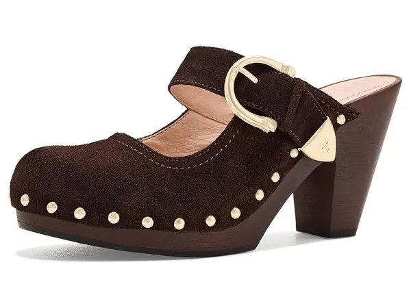 THE FRYE COMPANY Cindy Buckle Clogs Clog/mule Shoes - Chocolate