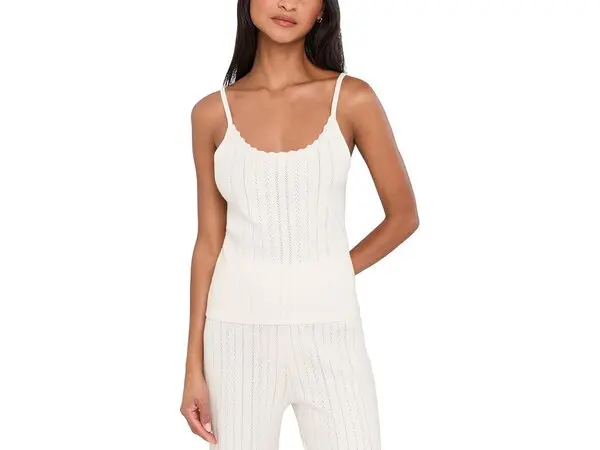 Eberjey Pointelle Sweater Scoop Neck Cami Pajama - Ivory