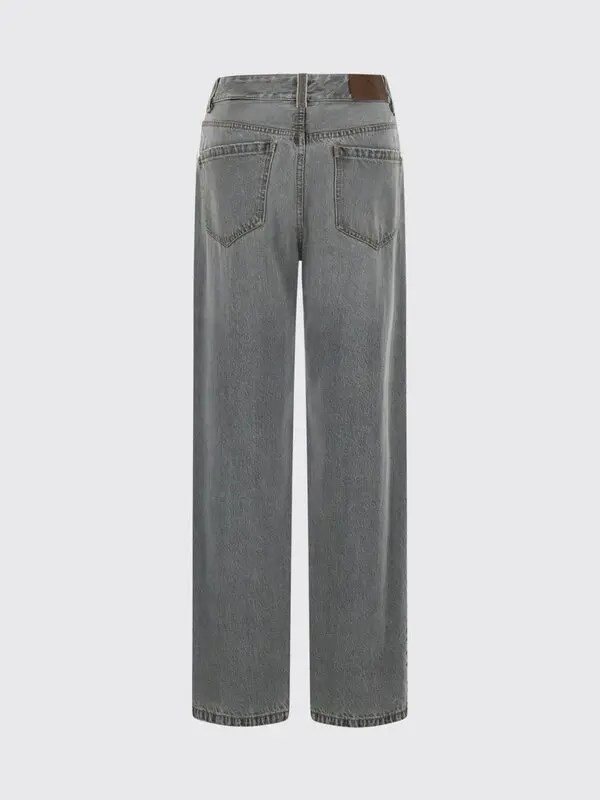 Brunello Cucinelli High-waisted Wide-leg Jeans In Denim With Monili