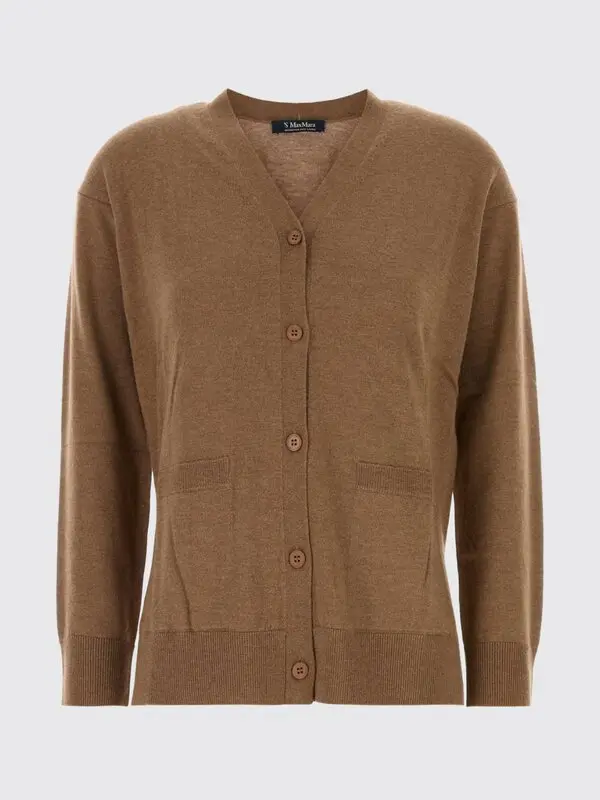 Max Mara V-neck Wool Cardigan With Dropped Shoulders