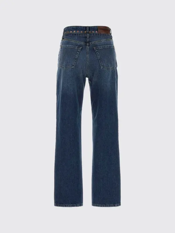 Dries Van Noten Persy Straight Fit Cotton Denim Jeans With Applied Studs