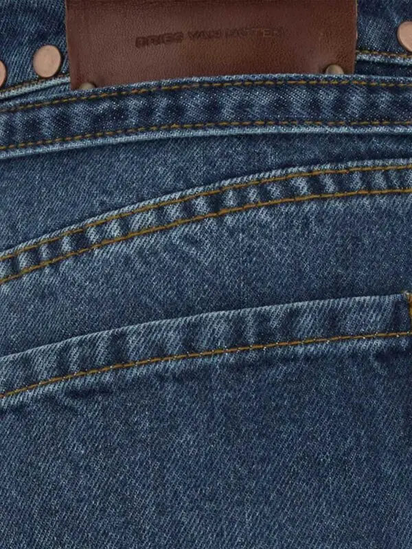 Dries Van Noten Persy Straight Fit Cotton Denim Jeans With Applied Studs