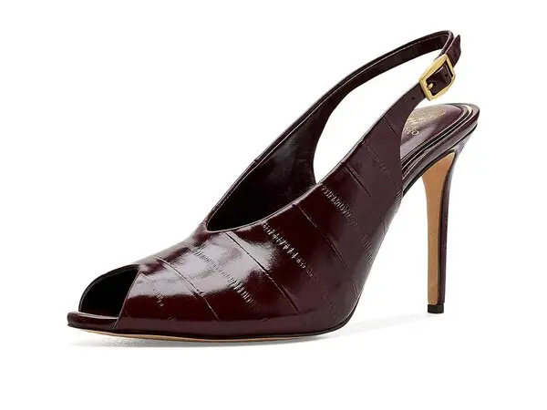 Vince Camuto Helenza Peep Toe Slingback Pumps Shoes - Pomegranate