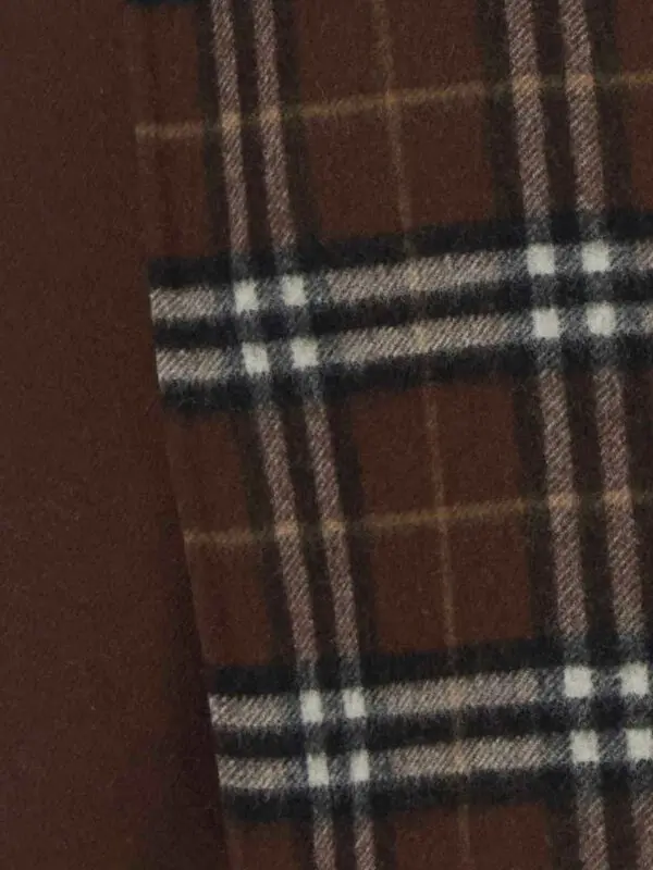Burberry Check Wool Robe Coat With A Shawl Collar And Self-tie Belt - Brown
