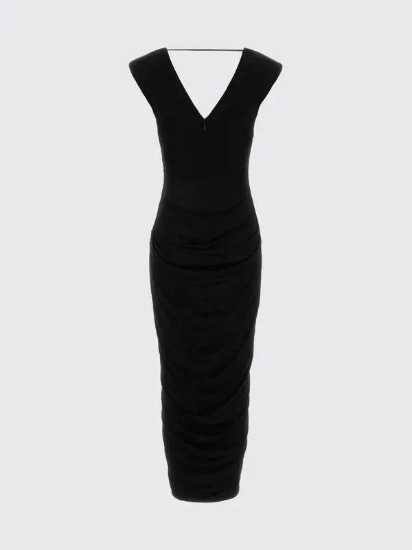Versace Draped Off-the-shoulder Jersey Midi Sheath Dress