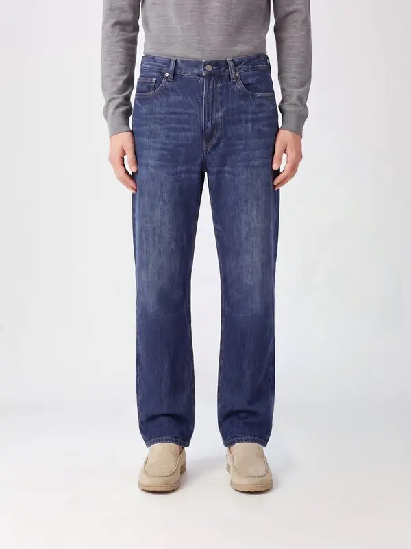 Paul Smith Mid-rise 5-pocket Straight Jeans In Pure Cotton Denim