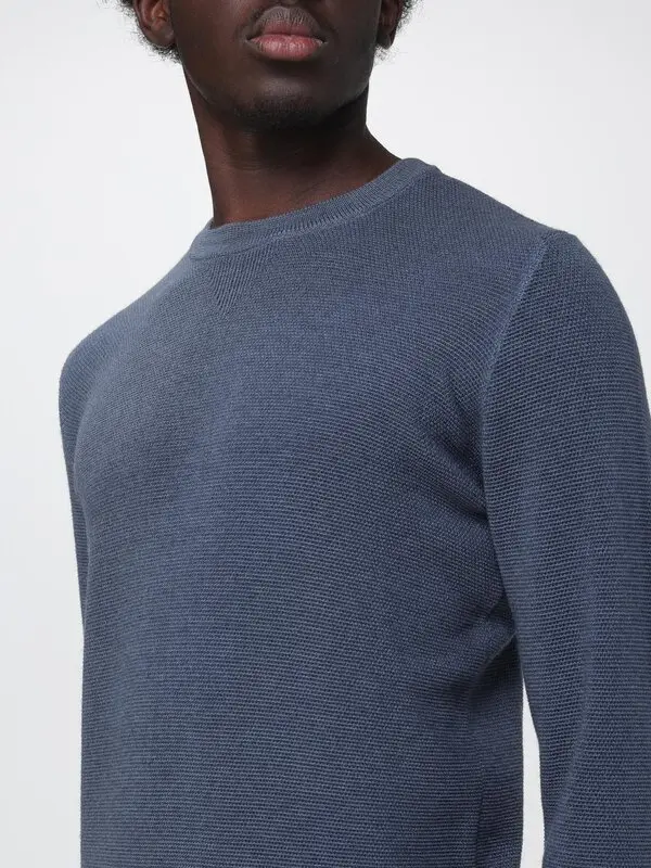BROOKSFIELD Slim Fit Long-sleeved Crewneck Jumper - Avion