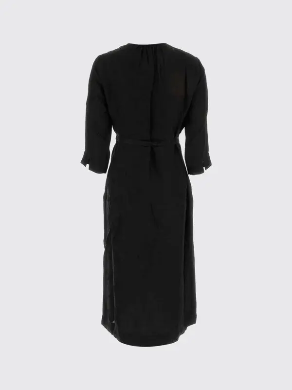 UMA WANG Midi Wrap Dress In Viscose Blend With Long Sleeves