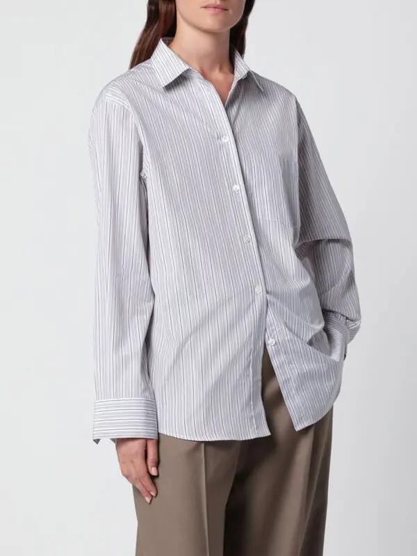 RÓHE Striped Cotton Shirt With Classic Collar And Long Sleeves