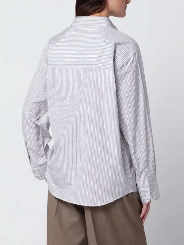 RÓHE Striped Cotton Shirt With Classic Collar And Long Sleeves