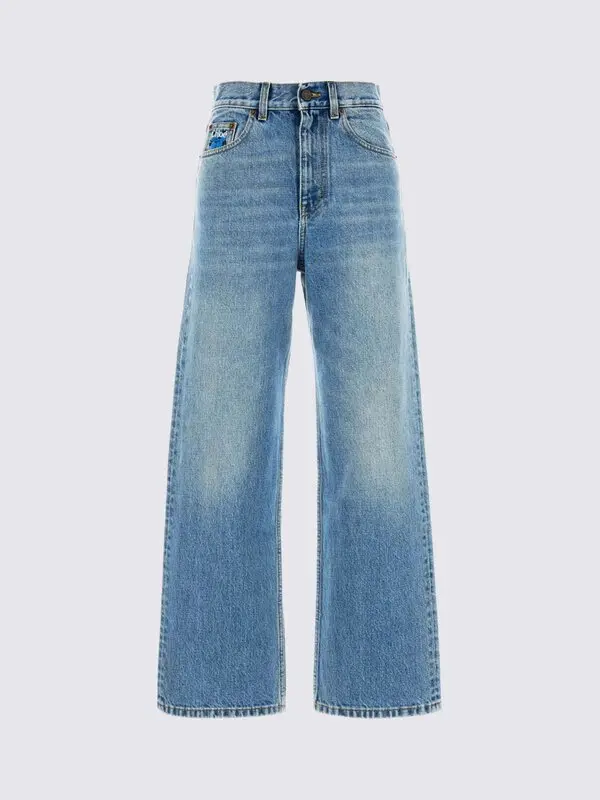 Chloé Mid-rise Wide-leg Jeans In Cotton Denim With Embroidery