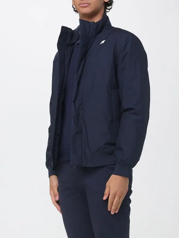 K-WAY Waterproof Polyester Windbreaker Jacket With High Neck And Logo