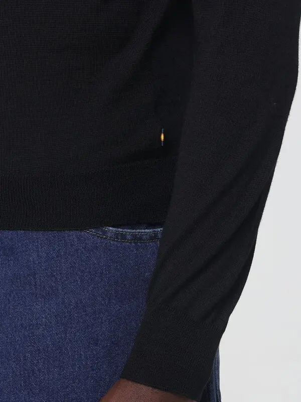 K-WAY Long-sleeve Knit Polo In Silk With A Slim Fit And Ribbed Collar - Black