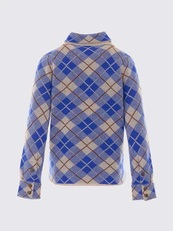 Guest In Residence Argyle Pattern 100% Cashmere Shirt Cardigan - Brown