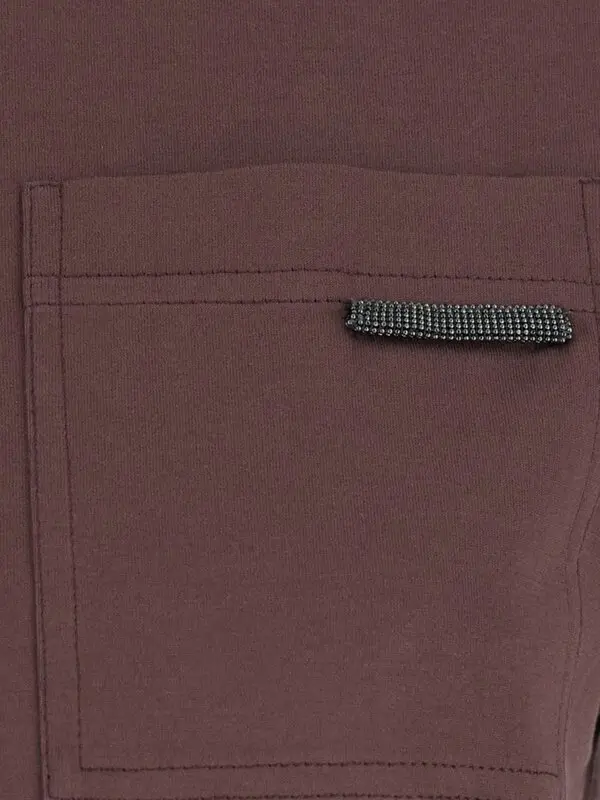 Brunello Cucinelli Polyamide T-shirt With Patch Pocket And Contrast Logo