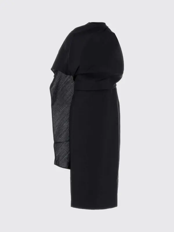 RÓHE Draped One-shoulder Wool-blend Midi Sheath Dress