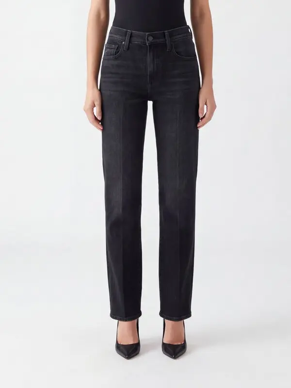 MOTHER Rambler Zip Sneak Mid-rise Cropped Straight Jeans