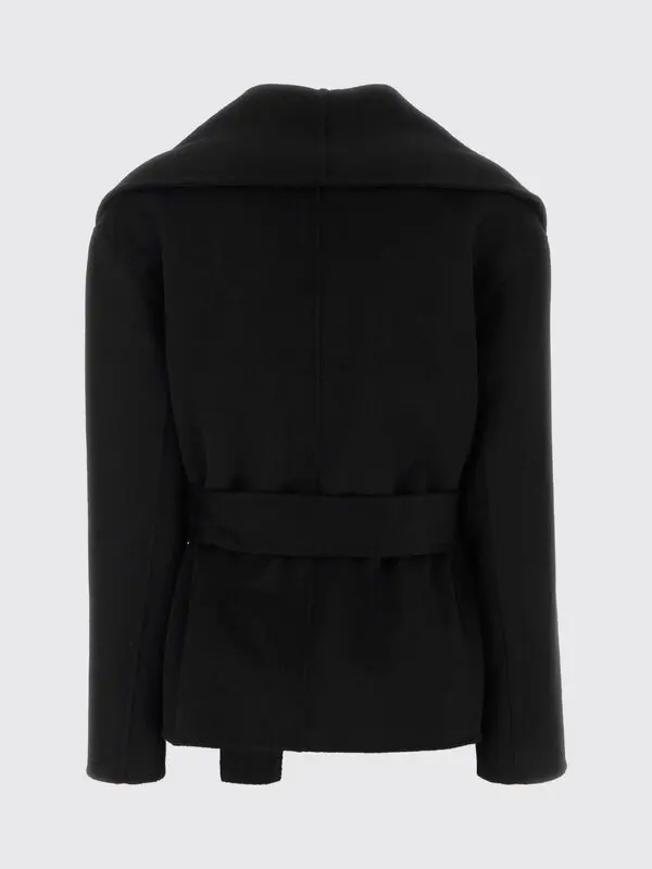 Calvin Klein Short Wool Blend Robe Coat With Tie-waist Belt