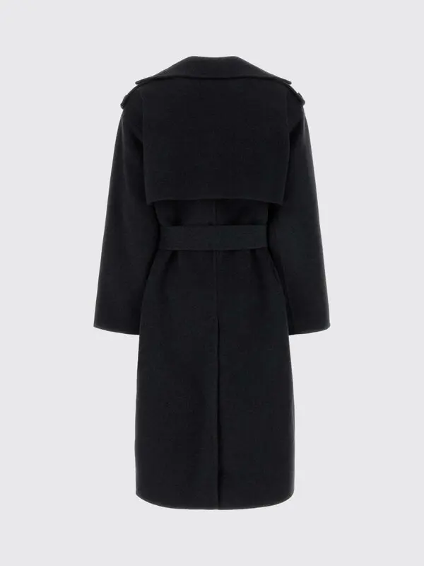 Khaite Long Robe Coat In Pure Virgin Wool With Belt