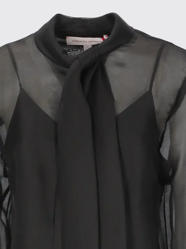 Carolina Herrera Pussy-bow Silk Organza Shirt