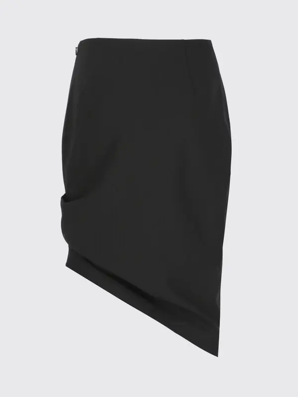Carolina Herrera Asymmetrical Slim Fit Virgin Wool Pencil Mini Skirt