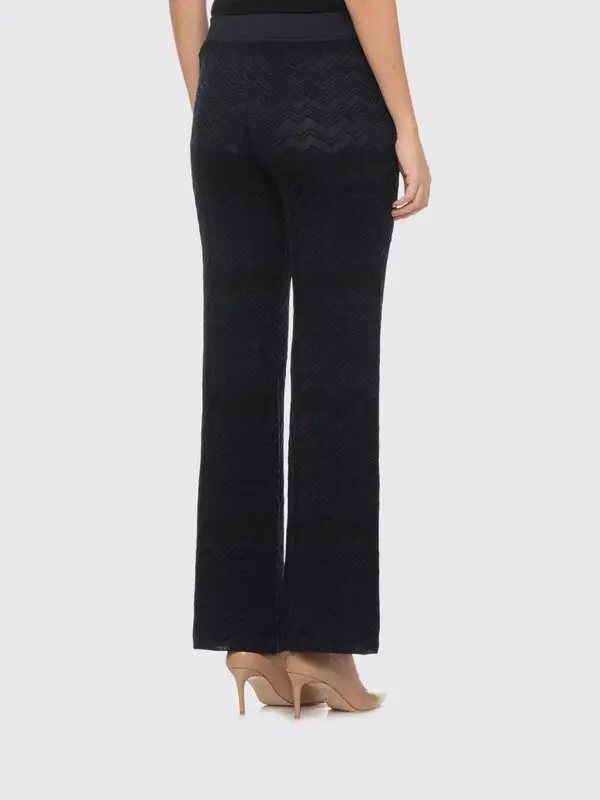 Missoni Straight-leg Knitted Trousers In Wool Blend With Zig-zag Pattern