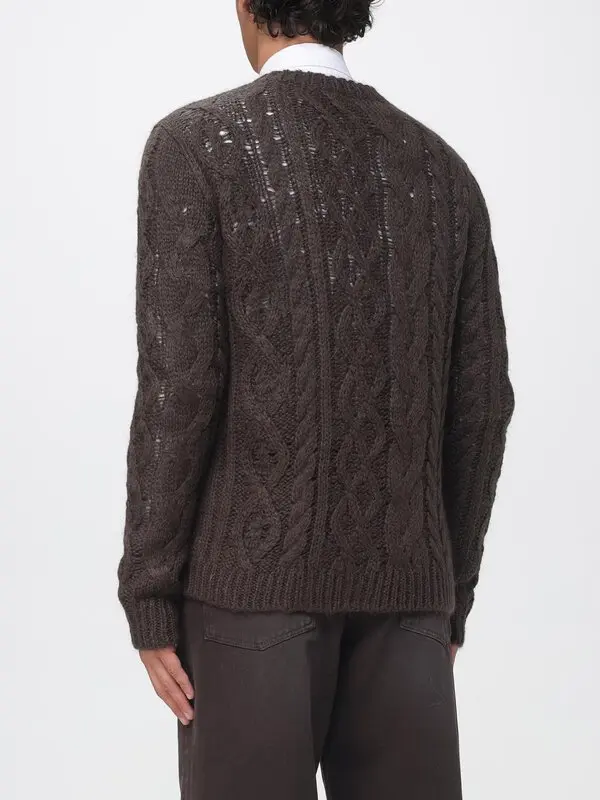 PAURA Open-knit Mohair Blend Cardigan With Button Closure