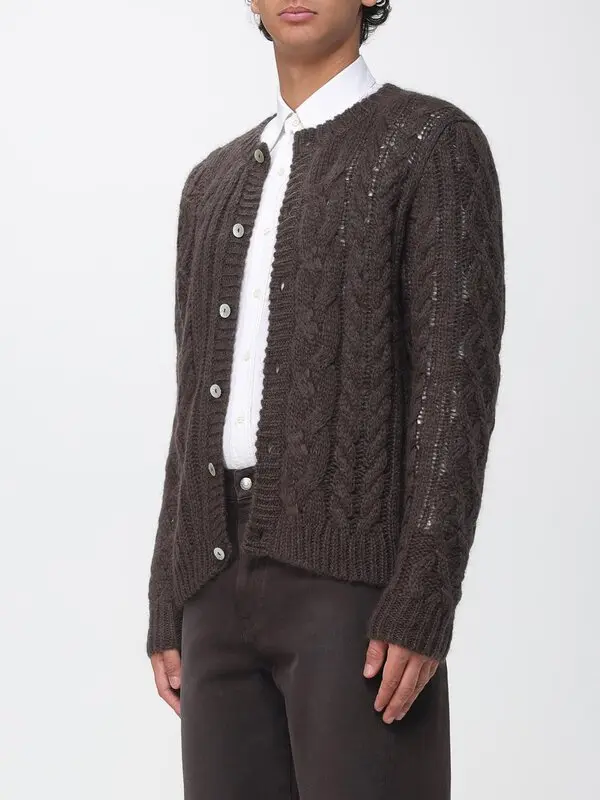 PAURA Open-knit Mohair Blend Cardigan With Button Closure