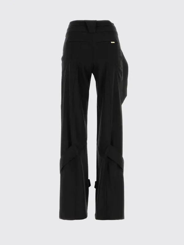Blumarine Low-rise Straight Trousers In Wool Blend With Straps