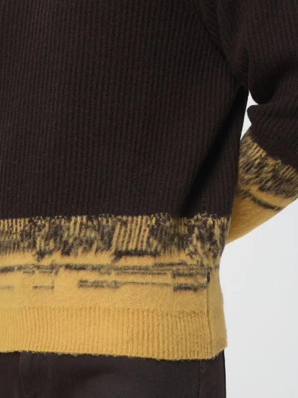 PAURA Wool Blend Crew Neck Jumper With Abstract Pattern And Dropped Shoulders