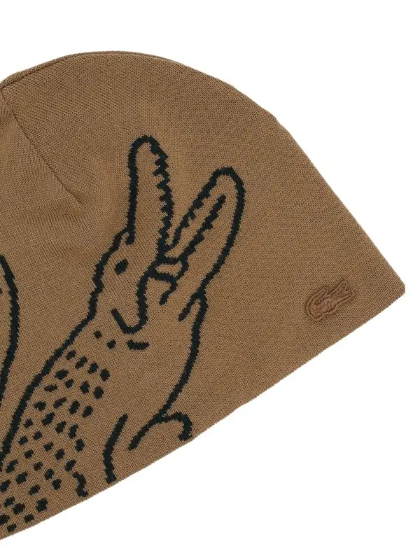 Lacoste Berretto In Lana Con Coccodrillo Jacquard