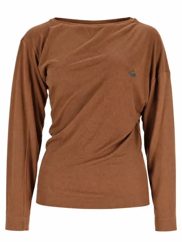VIVIENNE WESTWOOD Top "hebo" A Maniche Lunghe - Brown