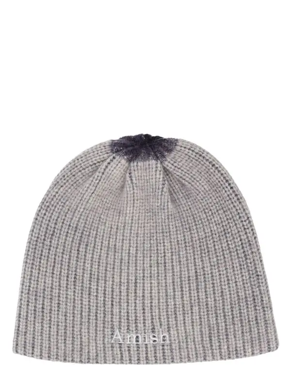 AMISH SUPPLIES Berretto In Lana Con Logo - Grey