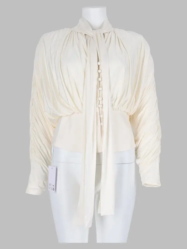 SELF-PORTRAIT Top In Jersey Con Colletto Annodato