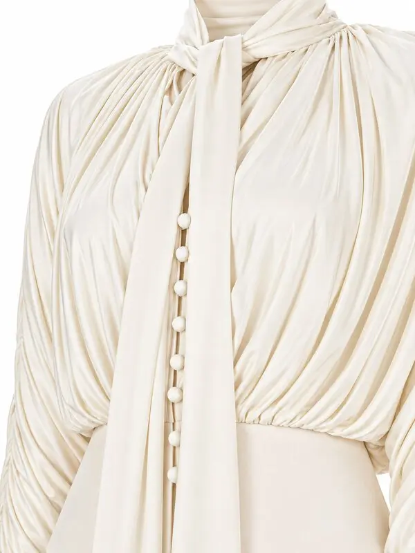 SELF-PORTRAIT Top In Jersey Con Colletto Annodato
