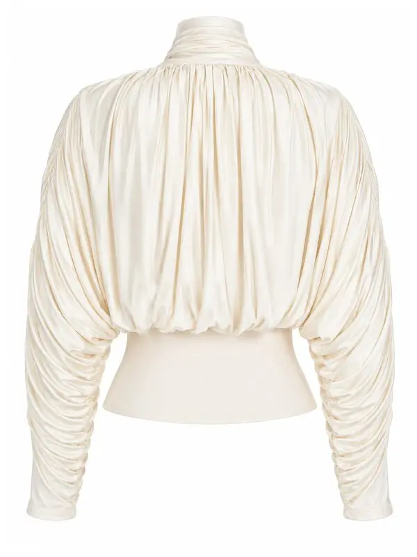 SELF-PORTRAIT Top In Jersey Con Colletto Annodato