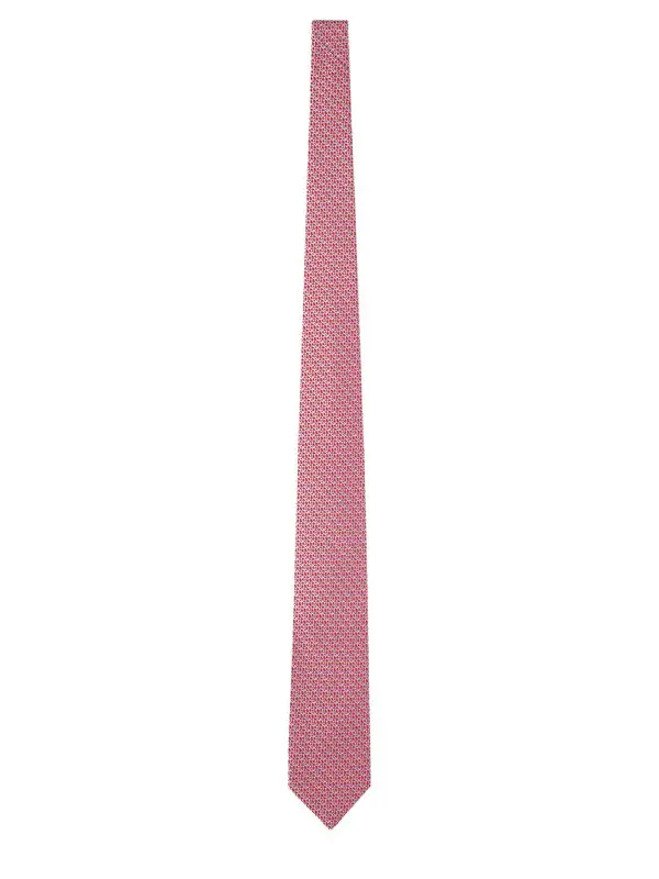 FERRAGAMO Cravatta In Seta Con Stampa - Red