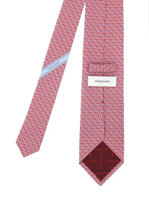 FERRAGAMO Cravatta In Seta Con Stampa - Red