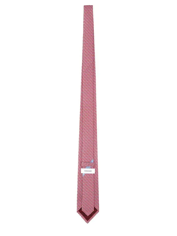 FERRAGAMO Cravatta In Seta Con Stampa - Red