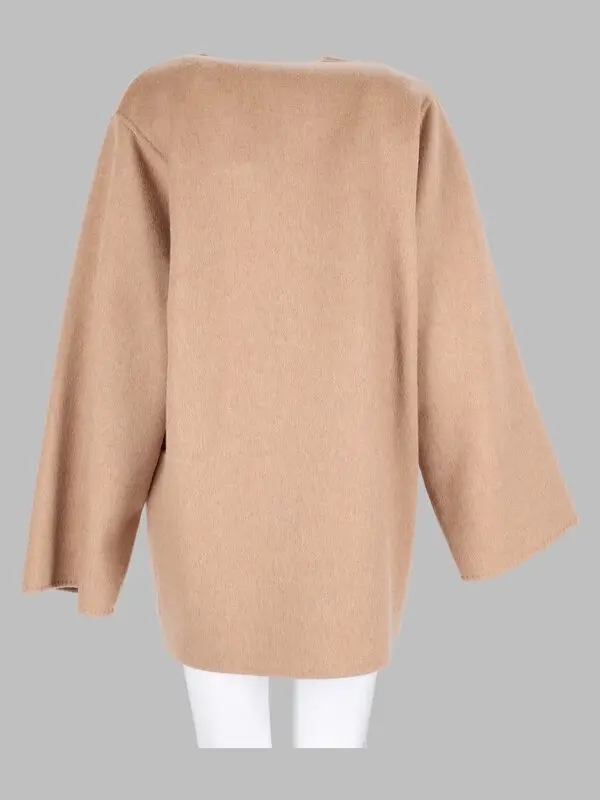 Max Mara Cappotto Cardigan In Cammello E Mohair