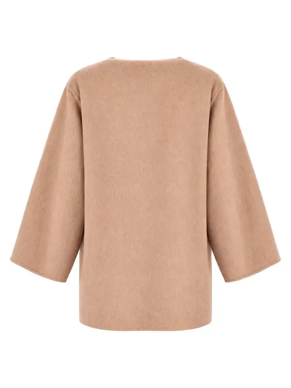 Max Mara Cappotto Cardigan In Cammello E Mohair