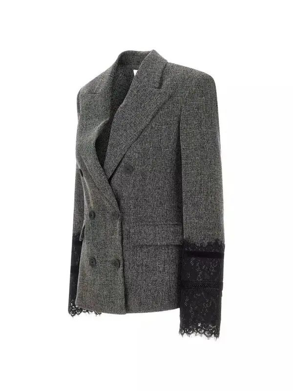 KAOS Double-breasted Lace-detail Blazer