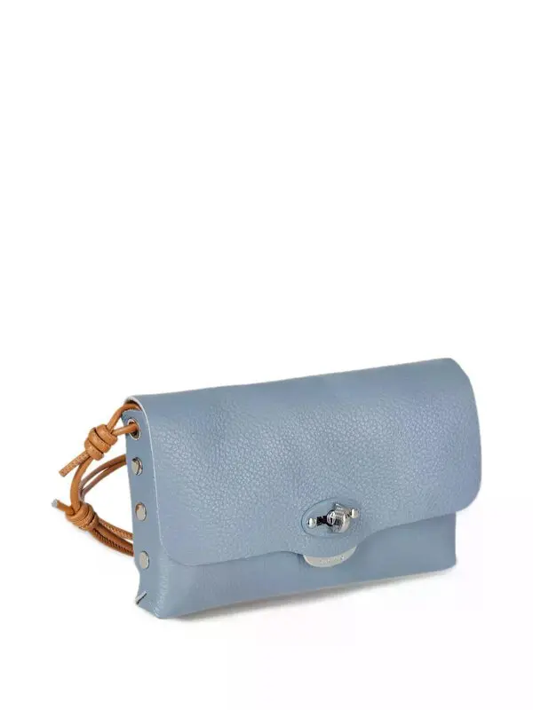ZANELLATO Pebbled Twist-lock Clutch Bag - Blue